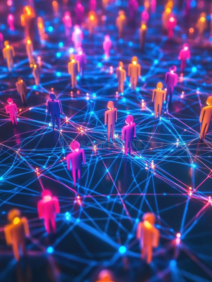 Visual Representation of a Dynamic Social Media Network with Colorful ...