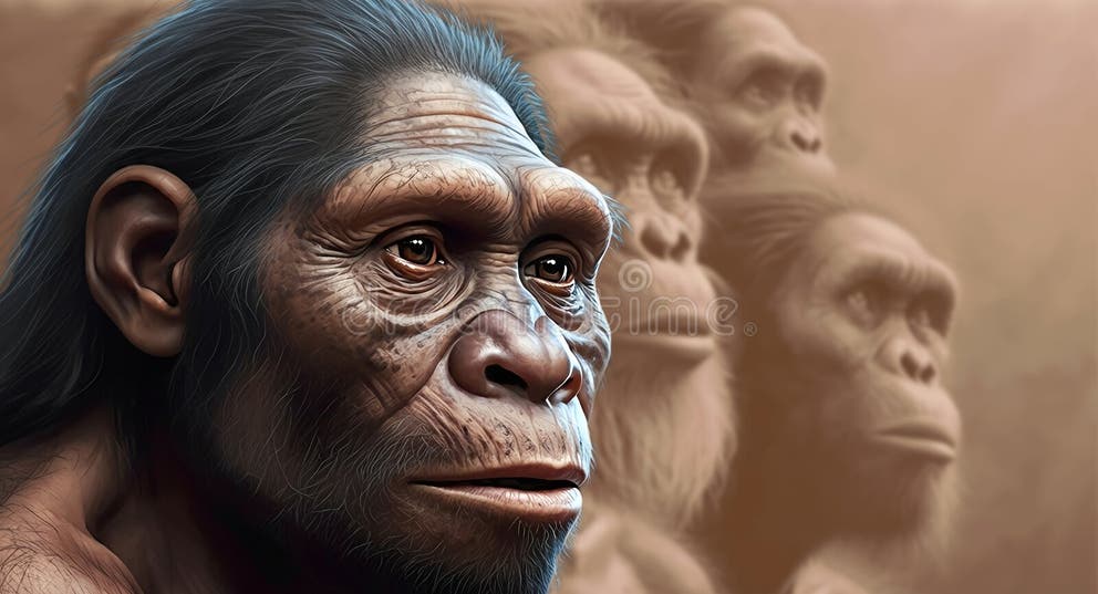 A Visual Representation of the Earliest Sapiens. Stock Photo - Image of ...
