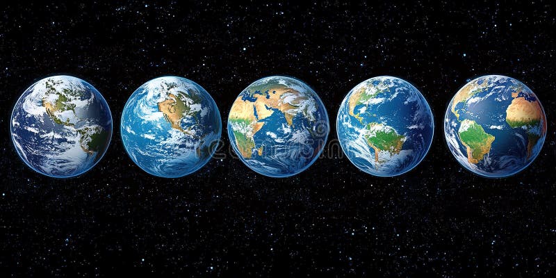 Visual Representation of Earth from Different Angles Showcasing Diverse ...