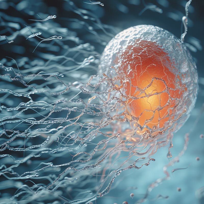 Visual Representation Egg and Sperm Unite in Human Reproduction Process ...