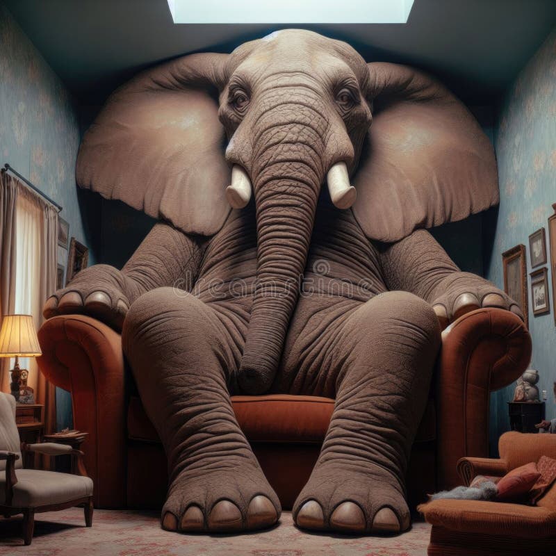 Visualisation of the Expression "Elephant in the Room". Stock Illustration - Illustration of ...