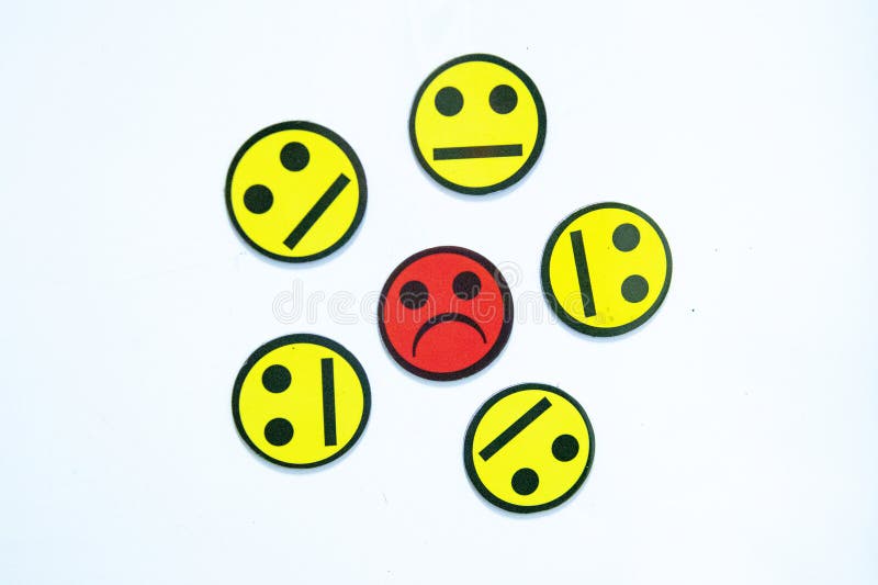 A Visual Representation of Emotional Dynamics. a Central Red Sad Face ...