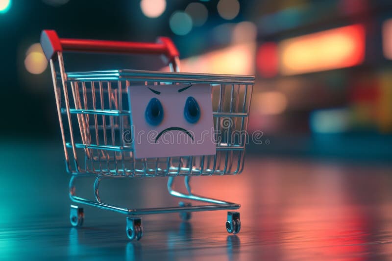 Abandoned Online Shopping Cart Stock Illustration - Illustration of ...
