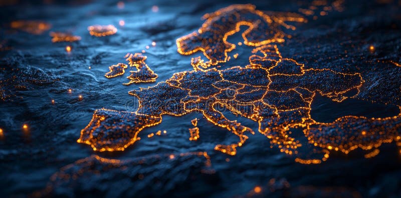 A Visual Representation of Europe with Bright Links between Cities ...