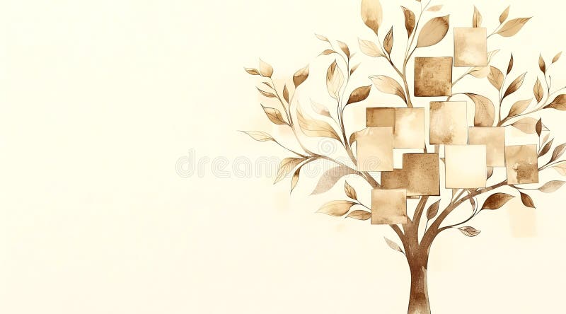 Visual Representation of a Family Tree Featuring Blank Squares for ...