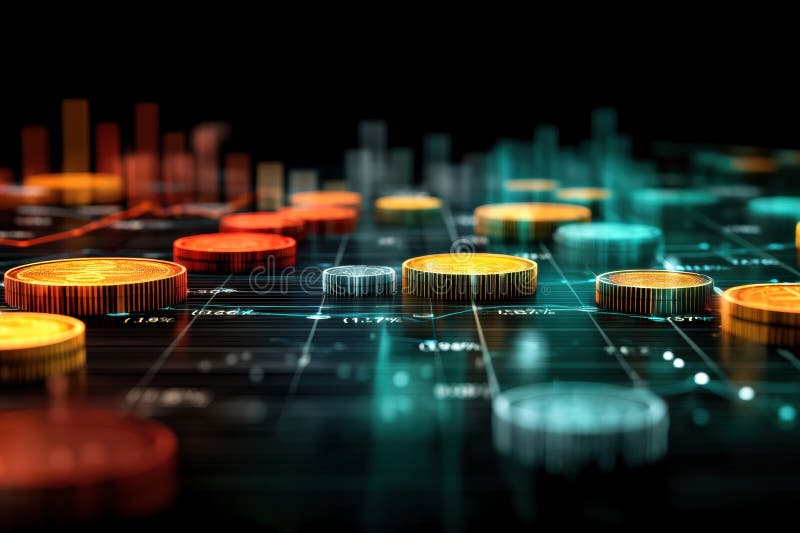 Visual Representation of Financial Data Featuring Holographic Charts ...