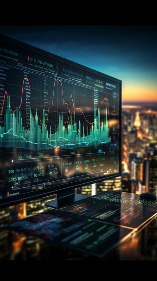 Visual Representation of Financial Data Showcased on Screen Graph ...