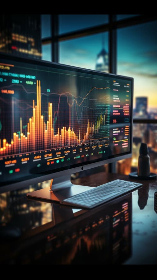 Visual Representation of Financial Data Showcased on Screen Graph ...