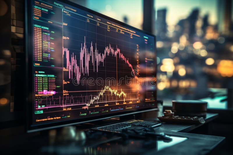 Visual Representation of Financial Data Showcased on Screen Graph ...