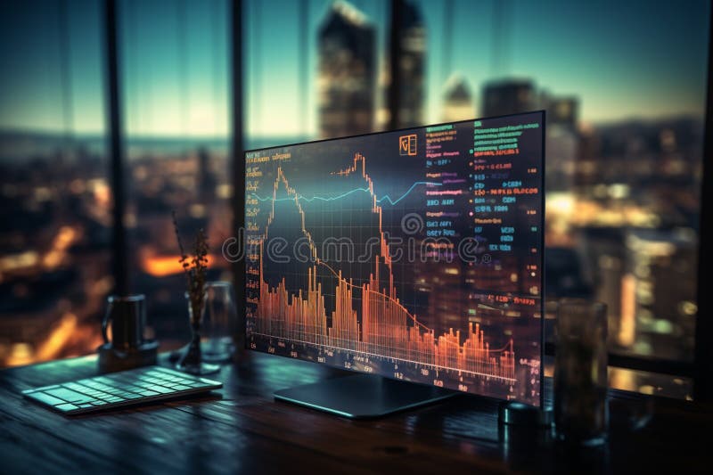 Visual Representation of Financial Data Showcased on Screen Graph ...