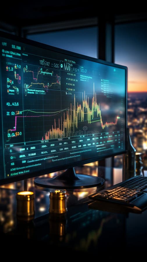 Visual Representation of Financial Data Showcased on Screen Graph ...