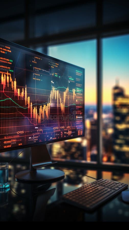 Visual Representation of Financial Data Showcased on Screen Graph ...