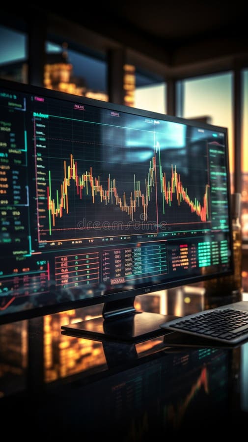 Visual Representation of Financial Data Showcased on Screen Graph ...
