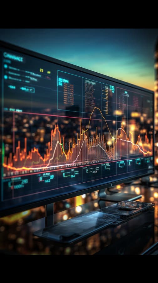 Visual Representation of Financial Data Showcased on Screen Graph ...