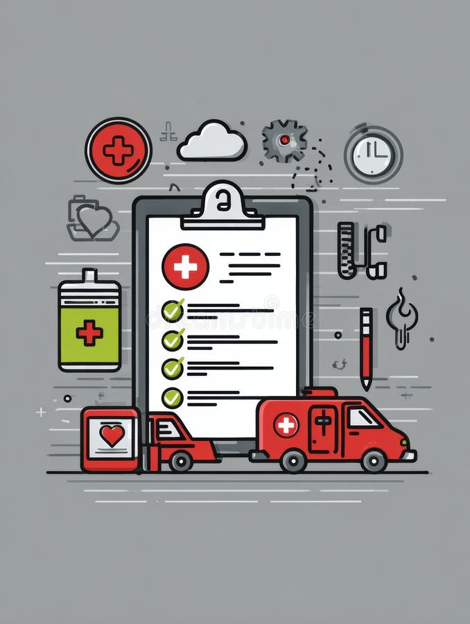 Visual Representation of First Aid Essentials Featuring Checklists and ...