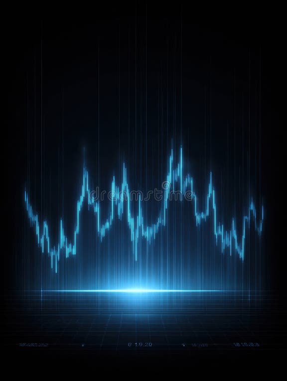 Visual Representation of Fluctuating Data in Blue Tones Reflecting ...