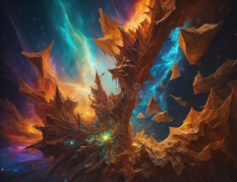 Visual Representation of a Fusion of Vivid Fractal Paint and Lights ...