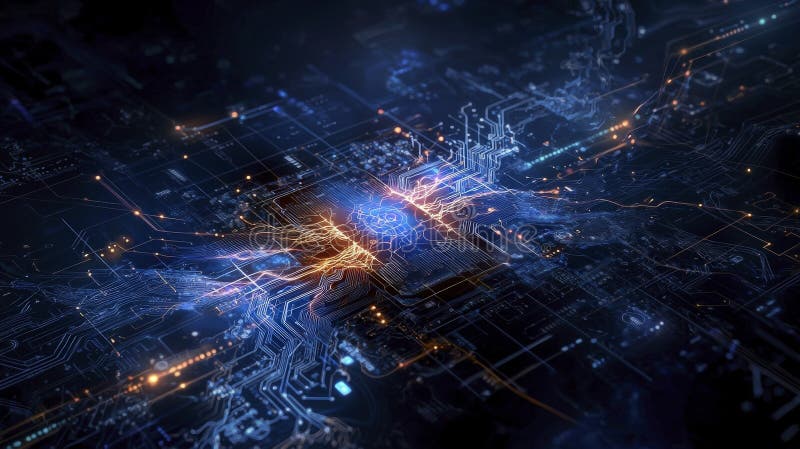 Visual Representation of Futuristic Ai Integration in Business Systems ...