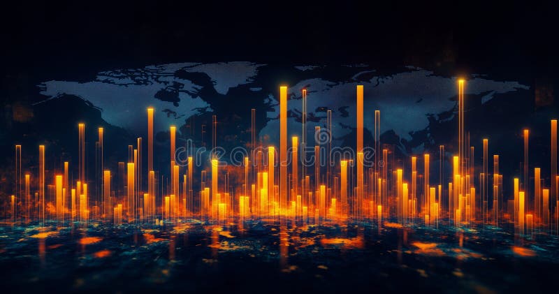 Visual Representation of Global Data Trends in a Vibrant Digital ...
