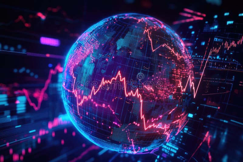 A Visual Representation of Global Economic Growth Trends Stock Photo ...