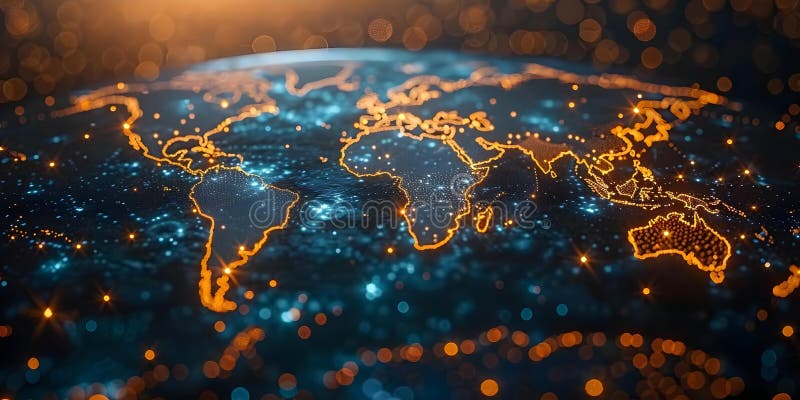 Visual Representation of Global Network Connections with World Map ...