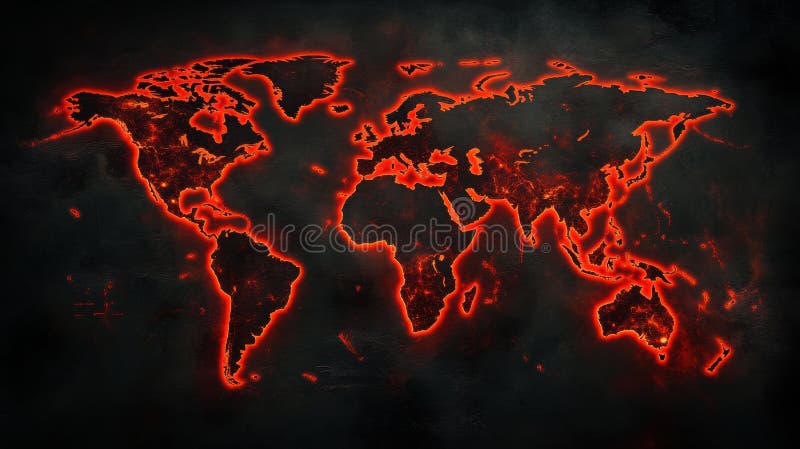 World Map Highlighting Zones of Viral Spread during a Global Health ...