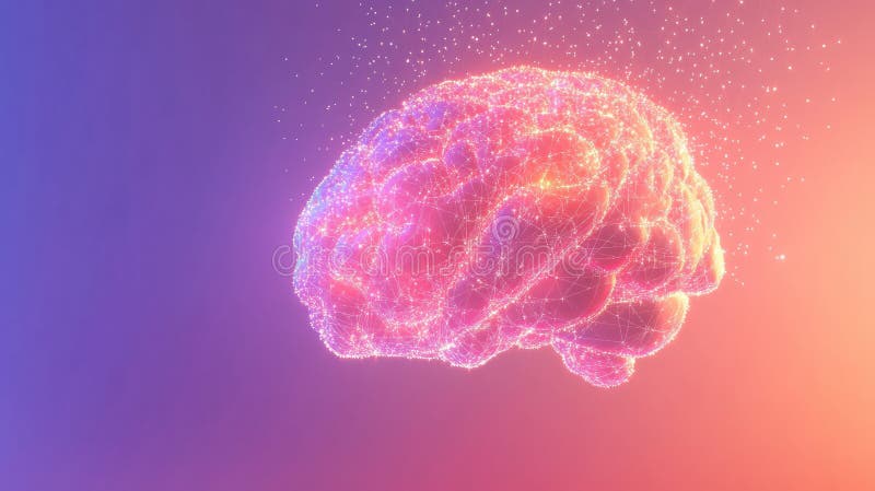 Visual Representation of a Glowing Brain Formed by Interconnected Light ...