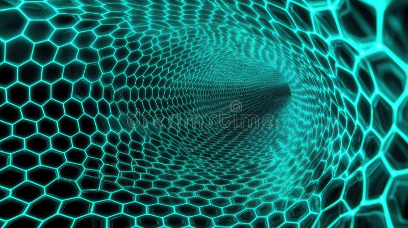 Visual Representation of a Glowing Hexagonal Lattice Structure in a ...