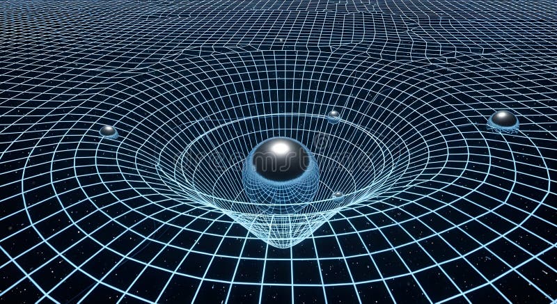 Visual Representation of Gravity Deforming Spacetime, Illustrating the ...