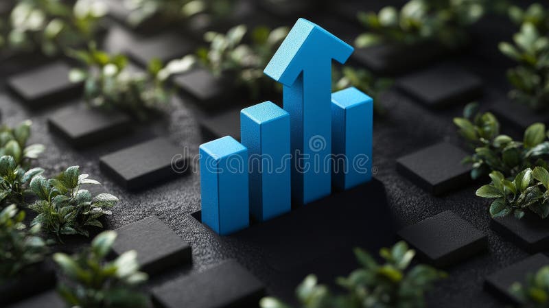 A Visual Representation of a Growing Graph on a Dark Background ...