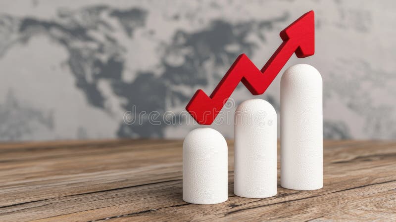 A Visual Representation of Growth with Bar Charts and an Upward Arrow ...