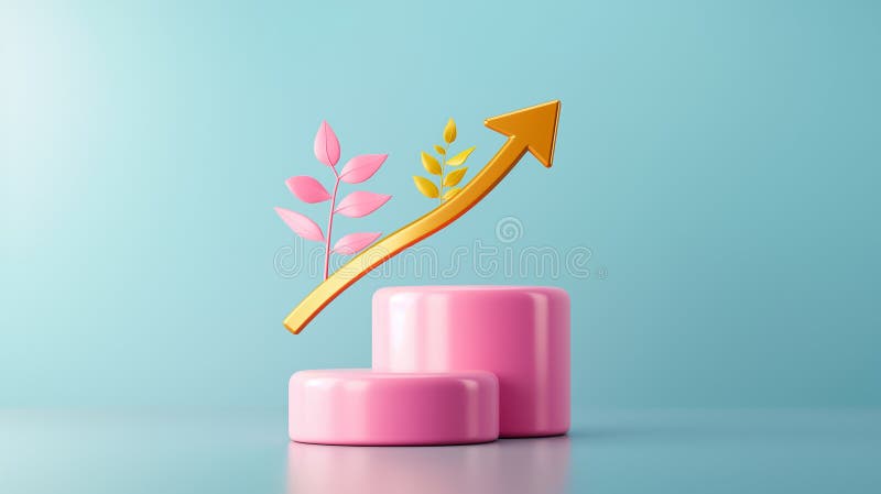 A Visual Representation of Growth, Featuring Pink Geometric Shapes and ...