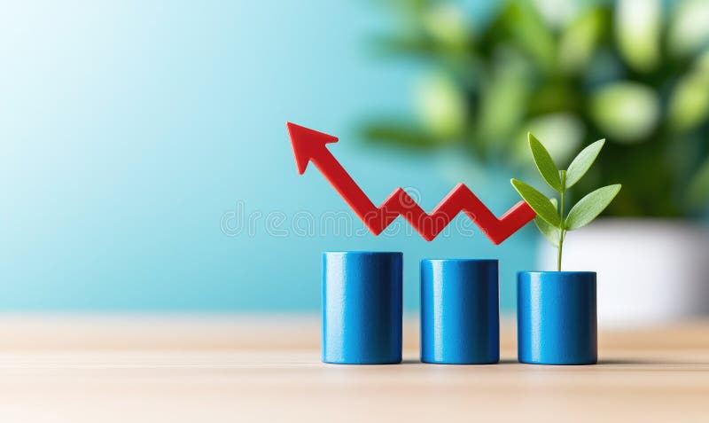 A Visual Representation of Growth, Featuring a Plant and an Upward ...