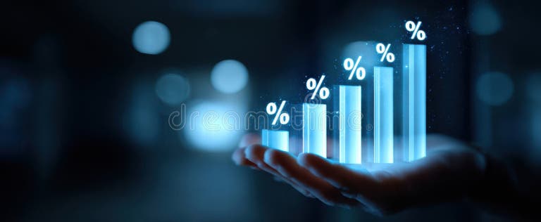 The Visual Representation of Growth Percentages in a Business Hand ...