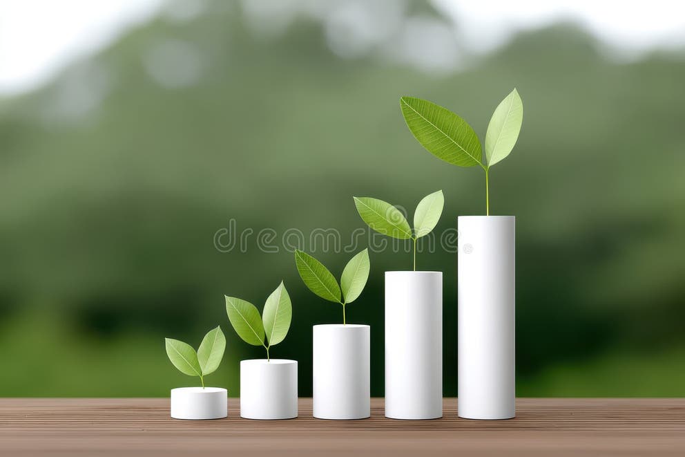 A Visual Representation of Growth and Progress Shown by Five White ...