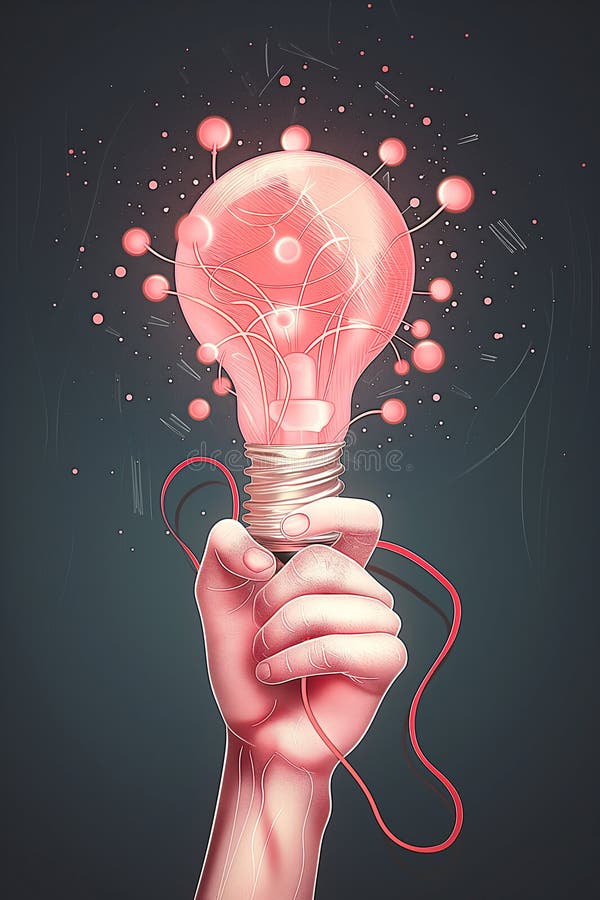 Conceptual Image of a Hand Clutching a Bright Light Bulb Representing ... Conceptual Image of a Hand Clutching a Bright Light Bulb Representing ...