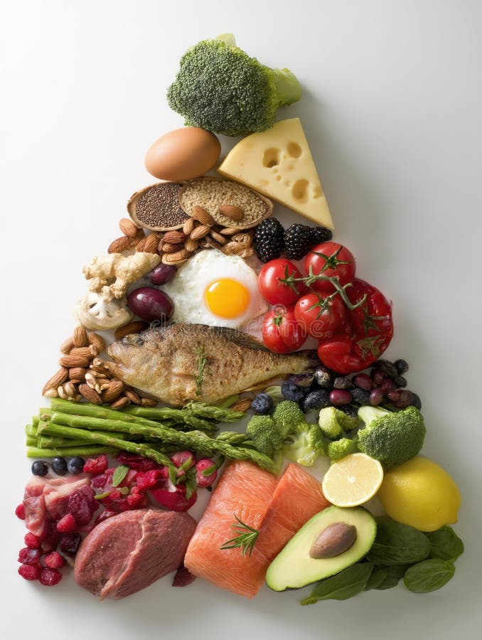 Healthy Food Pyramid Layout Showcasing Kidney-Friendly Foods with a ...