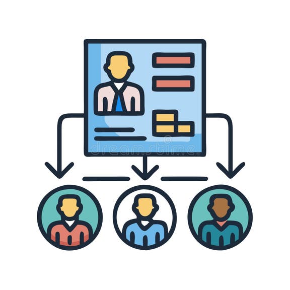 HR Management Structure Icon: Hierarchy, Teams, Organization Stock ...