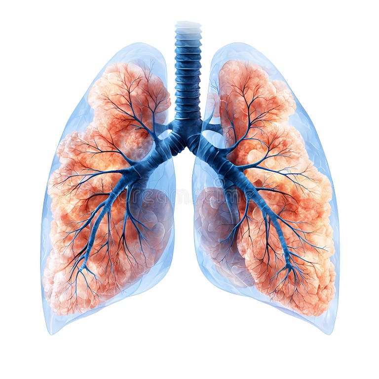 Illustration of Detailed Human Lungs with Bronchi Showcasing ...
