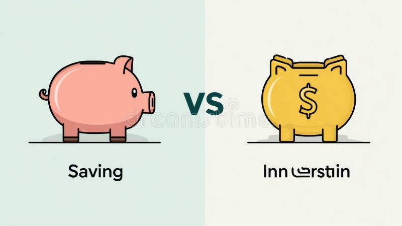 Comparison of Saving and Investing Illustrated in a Dual Column Format ...