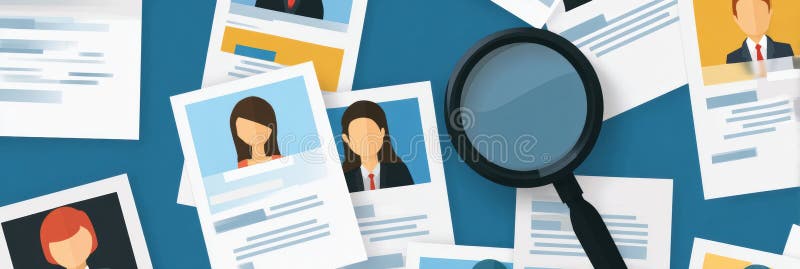 Visual Representation of the Hiring Process Featuring Resumes, Avatars ...