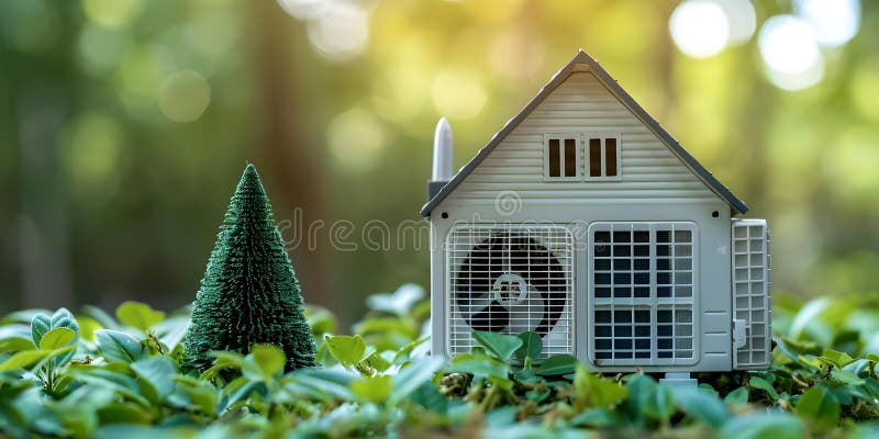 Visual Representation of Home Cooling Concept: Air Conditioning Unit ...