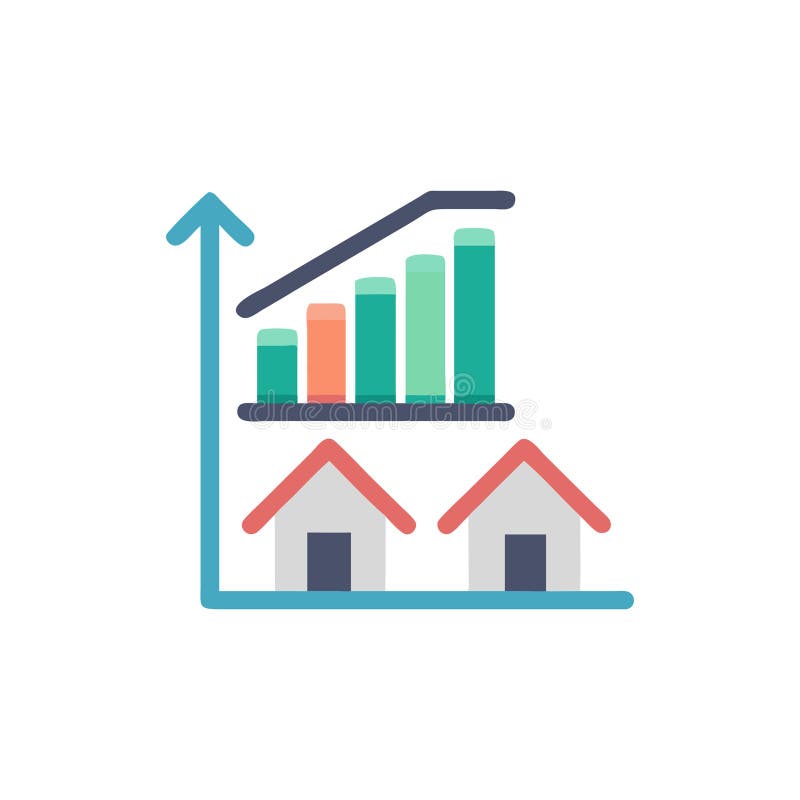 Housing Market Icon for Trend Analysis Stock Illustration ...