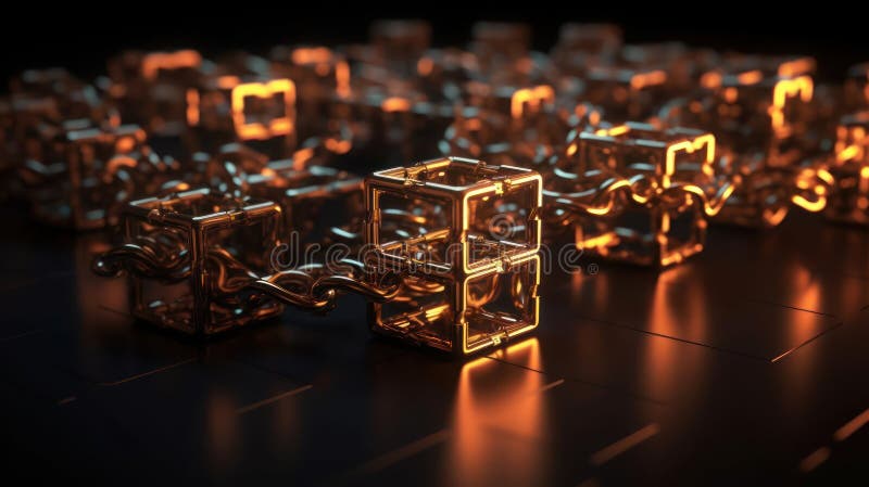 A Chain of Linked Cubes Representing Data Integration Created with ...
