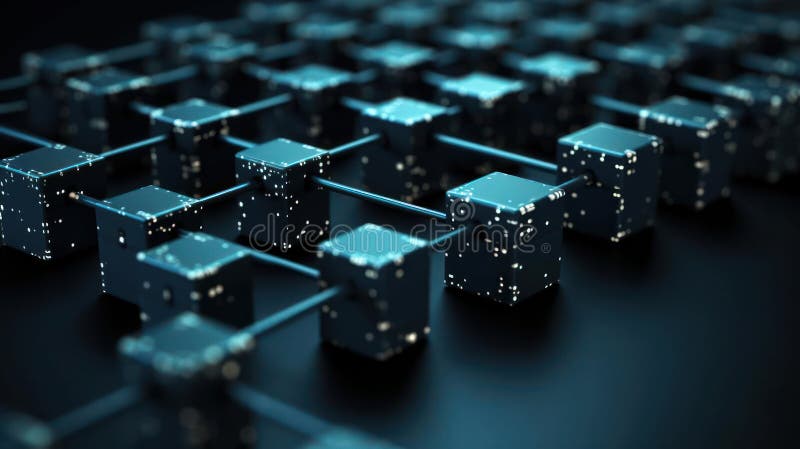 A Chain of Linked Cubes Representing Data Integration Created with Generative AI Stock ...