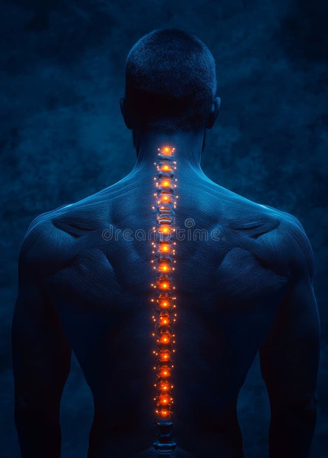 A Visual Representation of the Human Body Displaying the Spine, with ...