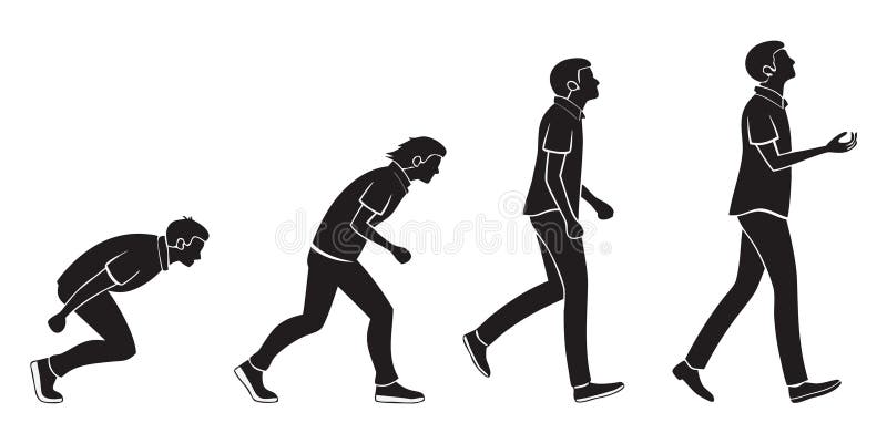 Illustration of Human Evolution Depicting a Person Progressing from ...