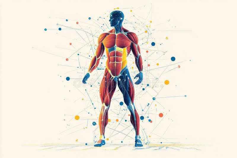 Illustration of Human Figure Displaying Activated Muscles during ...