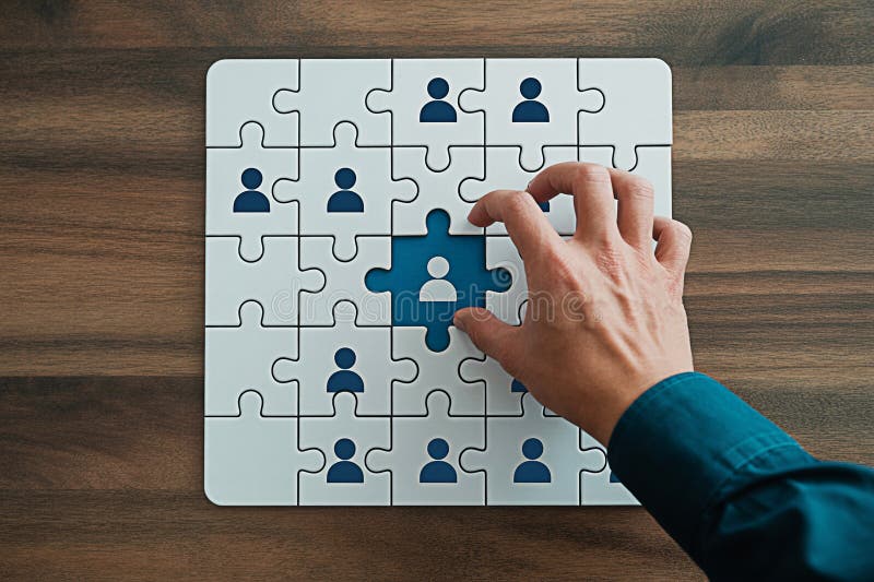 Human Resources Puzzle Teamwork Concept Finding the Right Person for ...