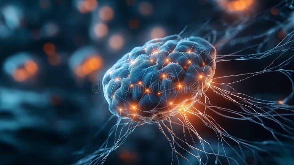 Visual Representation of a Hyper-realistic AI Neural Network Glowing in ...